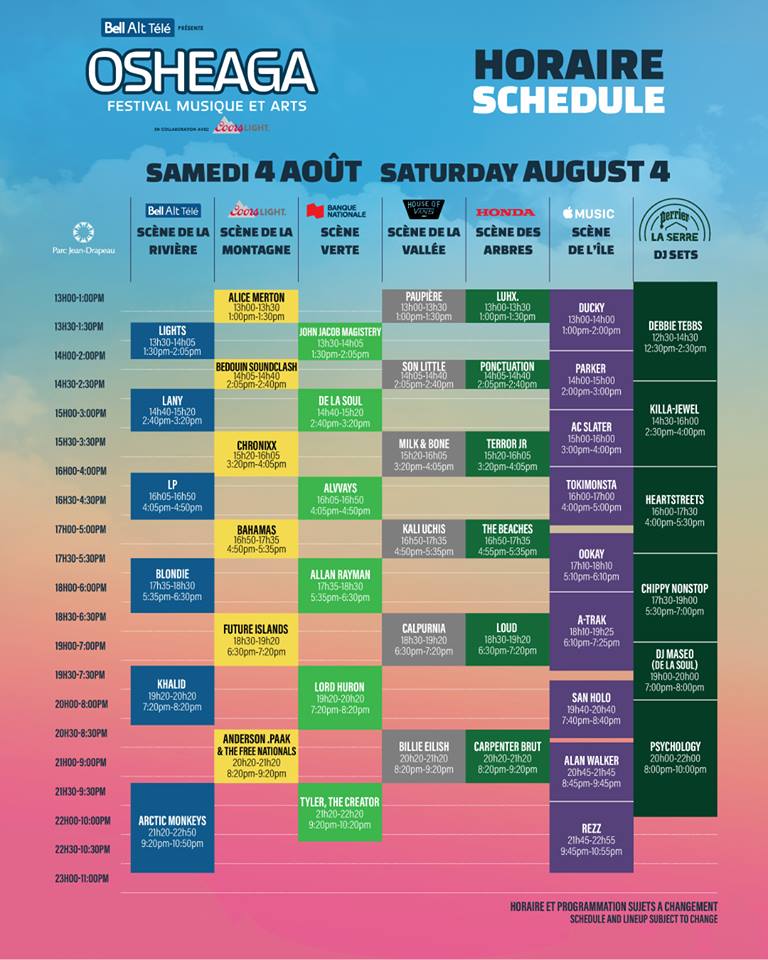 Countdown to Osheaga: Official Schedule and After Party Release ...